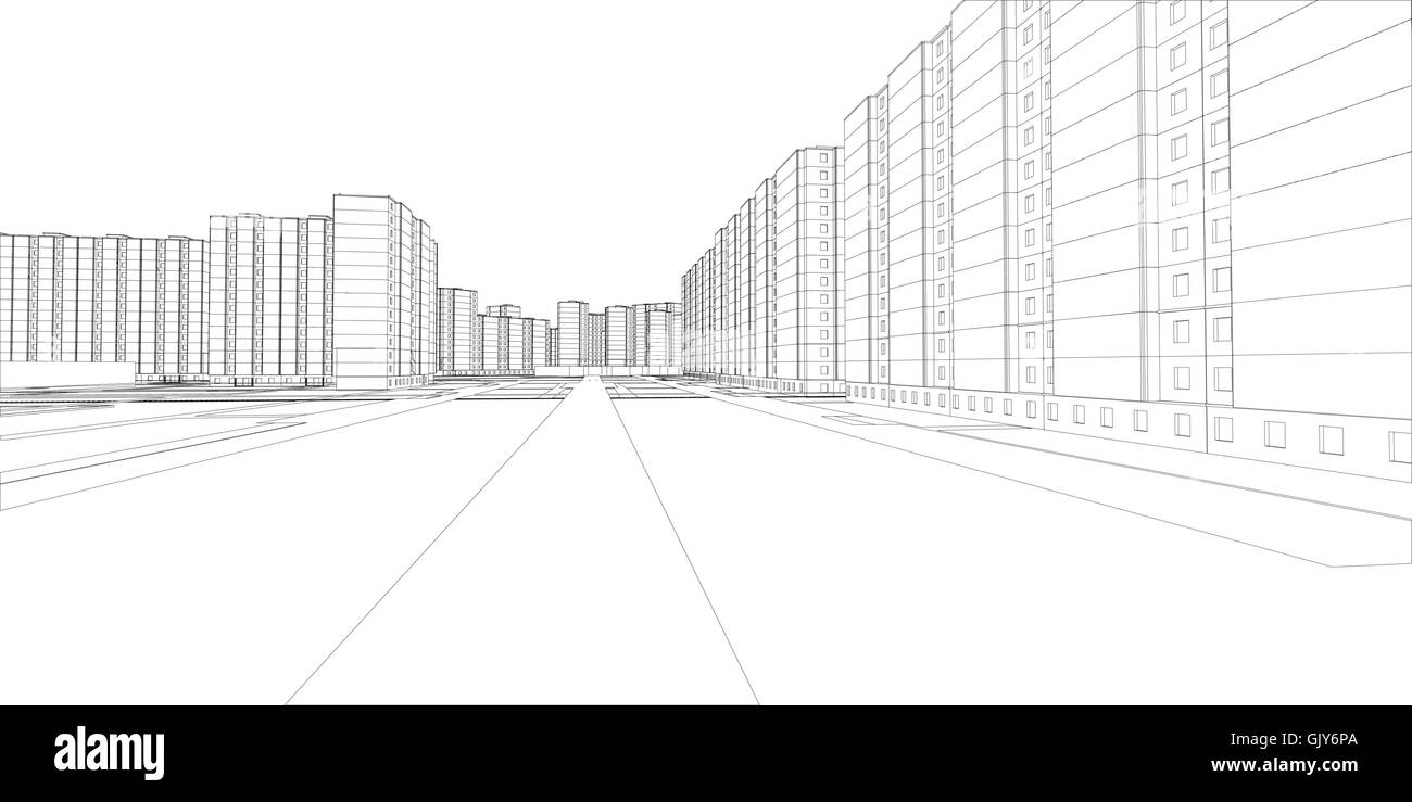 Drawing high rise buildings hi-res stock photography and images - Alamy