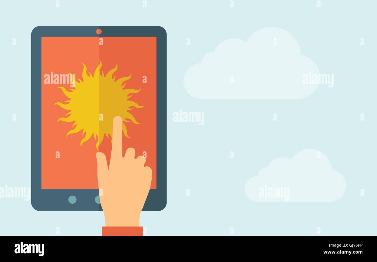 Touch screen tablet with weather icon Stock Vector Image & Art - Alamy