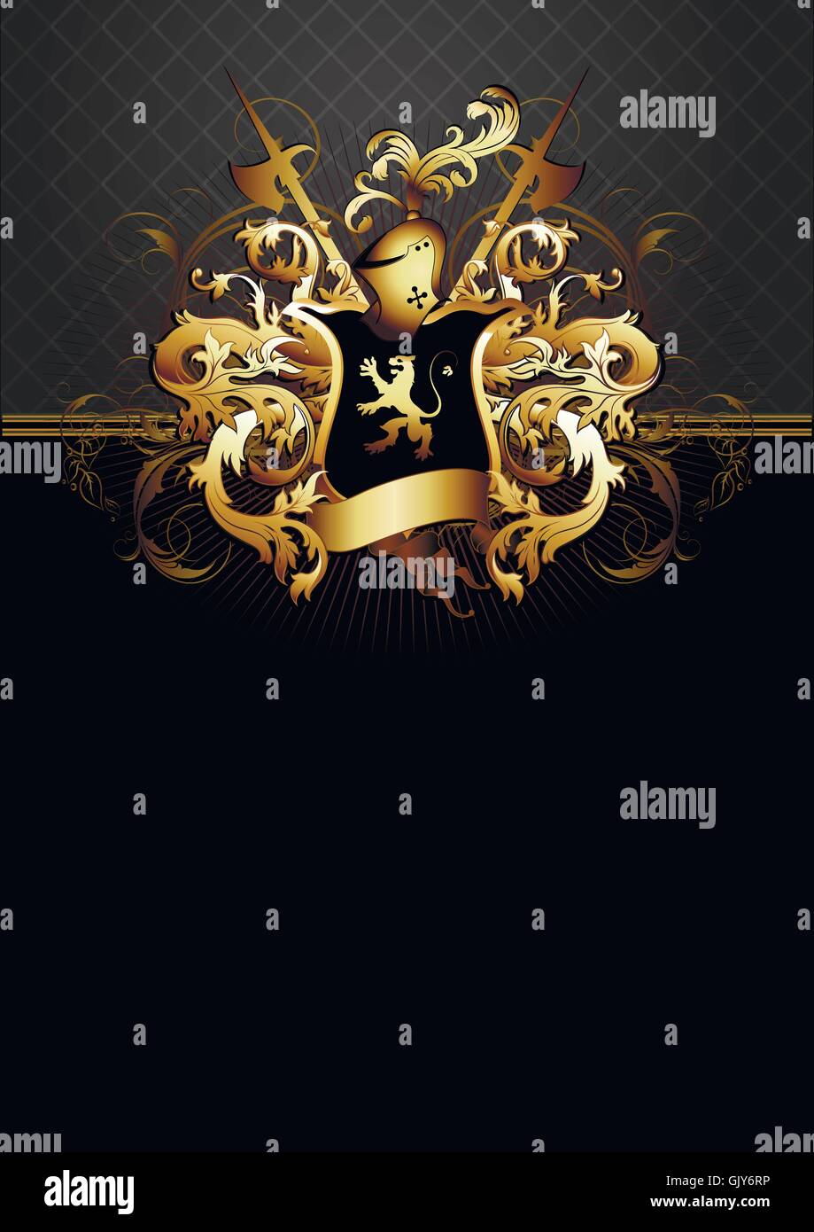 ornate frame with shield Stock Vector Image & Art - Alamy