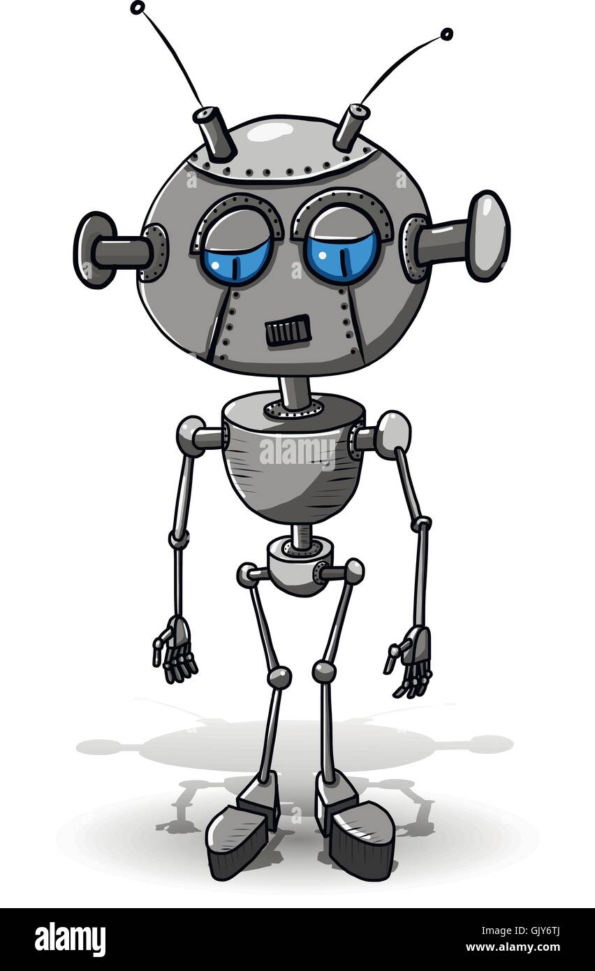 Cartoon sad robot hi-res stock photography and images - Alamy