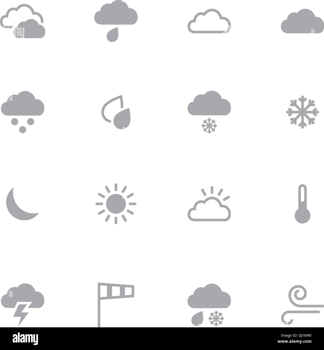 Set of minimalistic weather icons for web and mobile application Stock ...