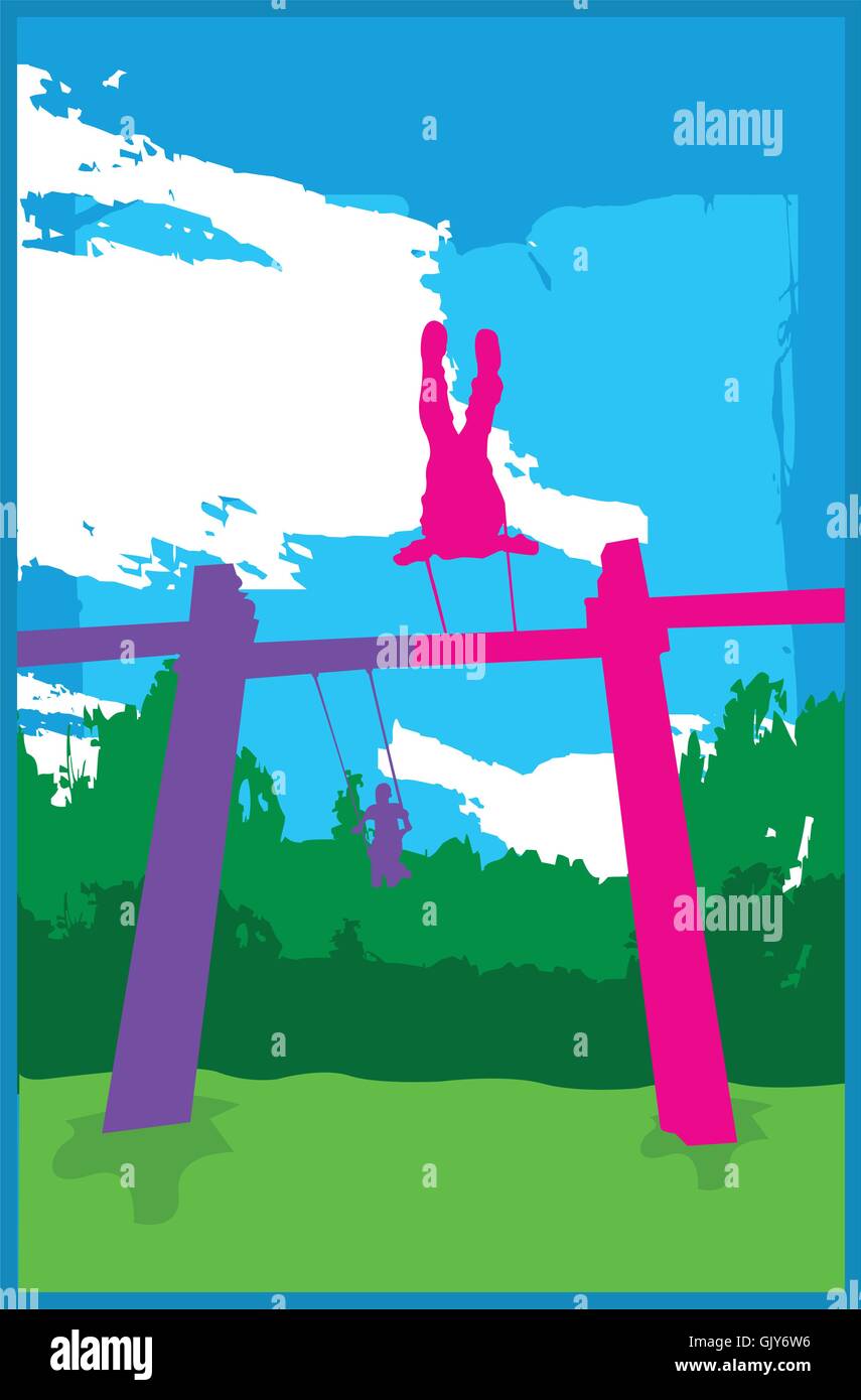 Child swing alone Stock Vector Images - Alamy