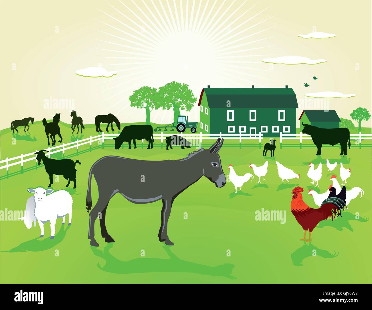 Farm animals chicken pig hi-res stock photography and images - Alamy