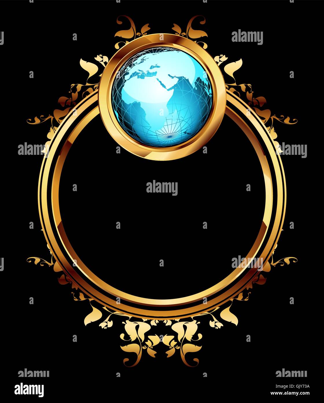 world with ornate frame Stock Vector Image & Art - Alamy