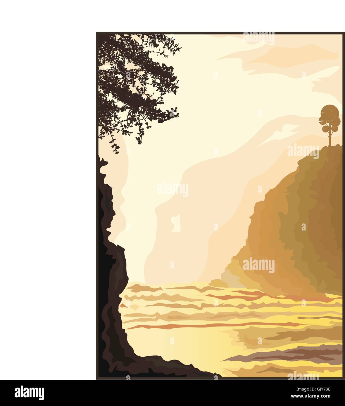 Serene sunset view Stock Vector Images - Alamy