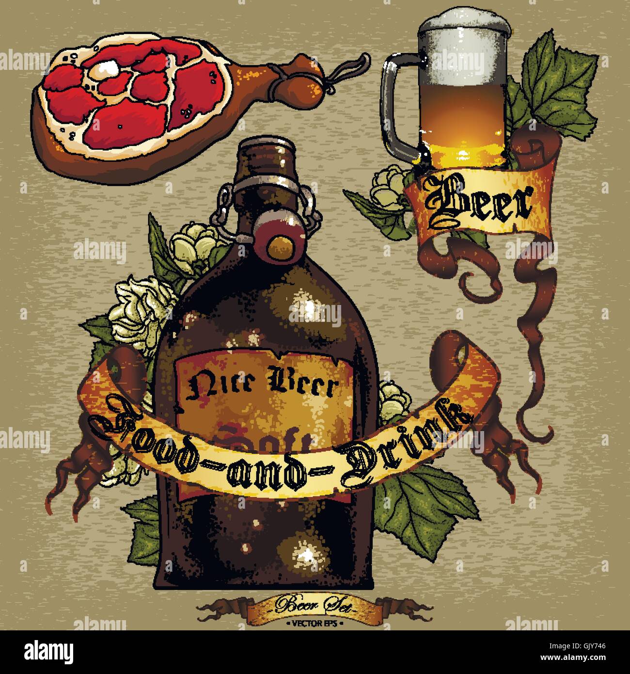 set of beer elements Stock Vector Image & Art - Alamy