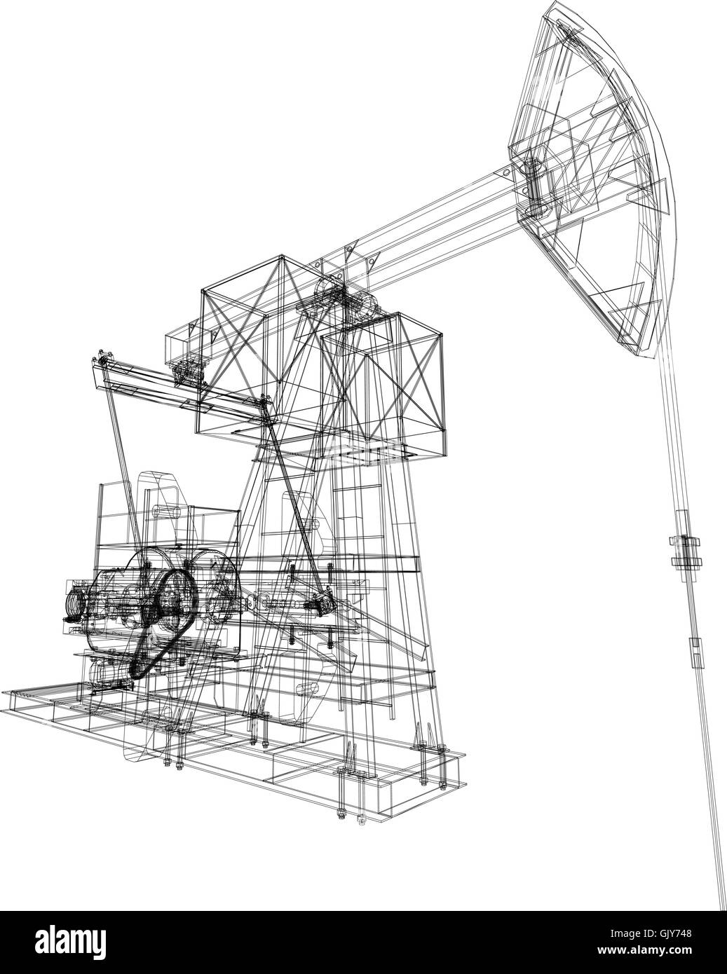 Oil pump jack. Vector rendering of 3d Stock Vector Image & Art - Alamy