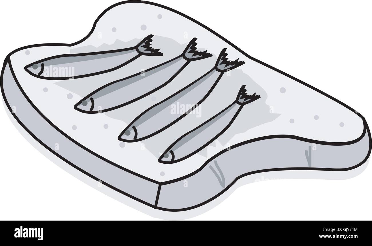 Fish on bread Stock Vector Images - Alamy