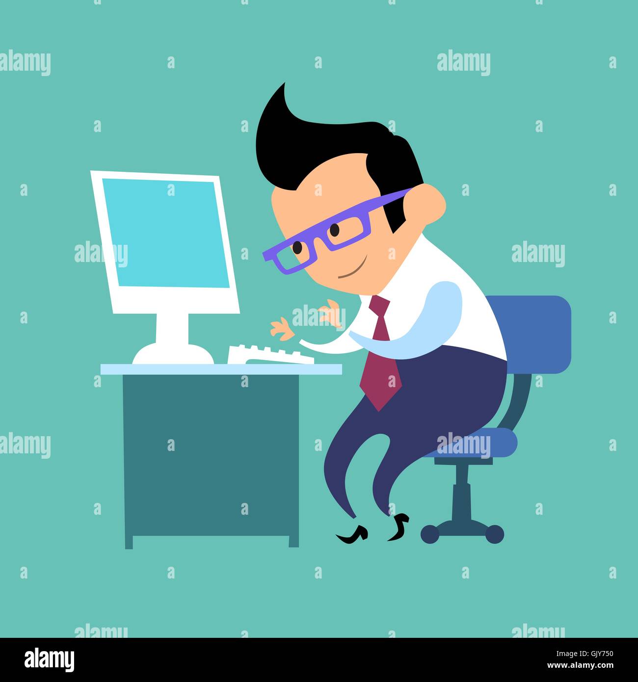 Plan office man computer Stock Vector Images - Alamy