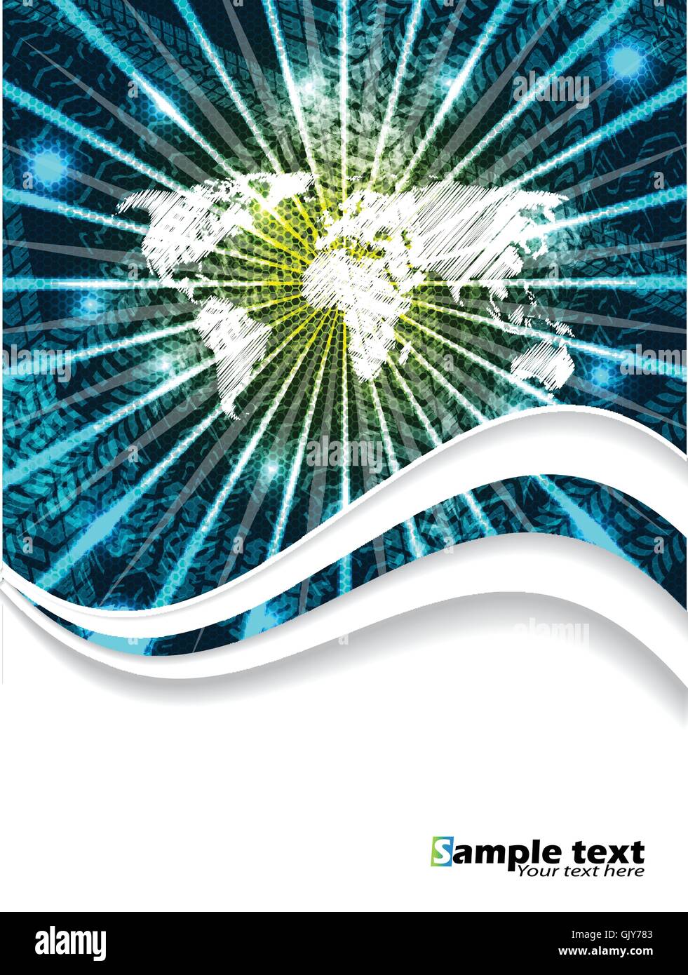 Abstract brochure with world map and tire tracks Stock Vector Image ...