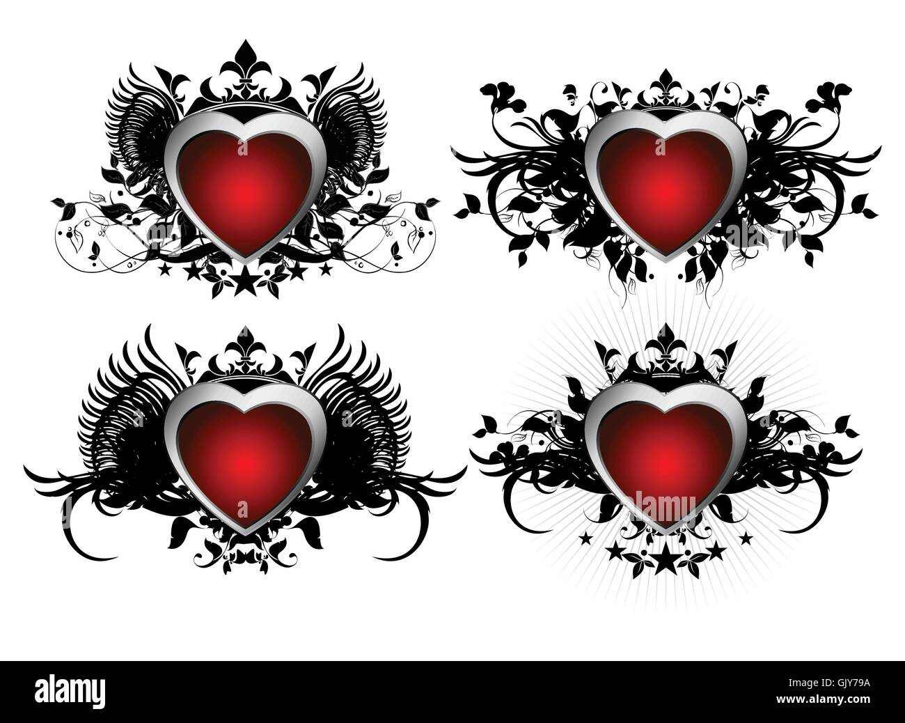 Ornate hearts hi-res stock photography and images - Alamy