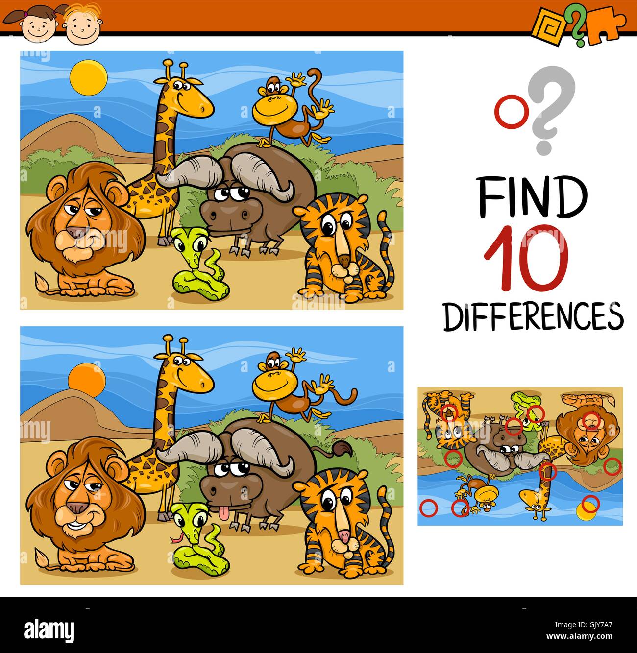 finding differences game cartoon Stock Vector Image & Art - Alamy