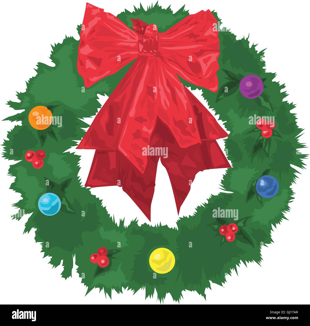Christmas wreath fresh natural Stock Vector Images - Alamy