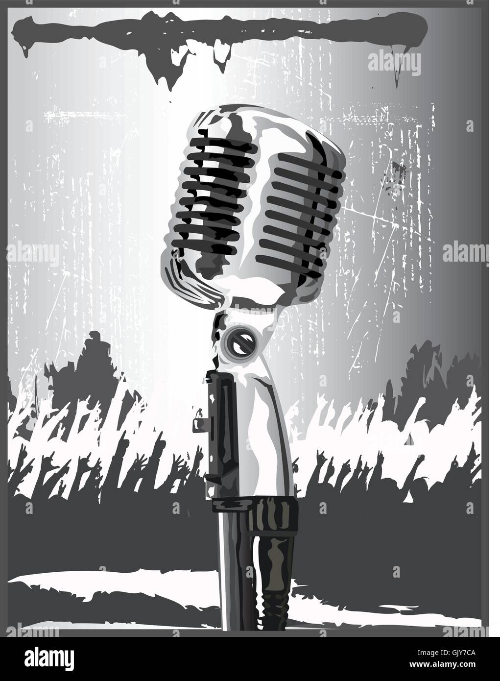 Retro silver microphone Stock Vector Image & Art - Alamy