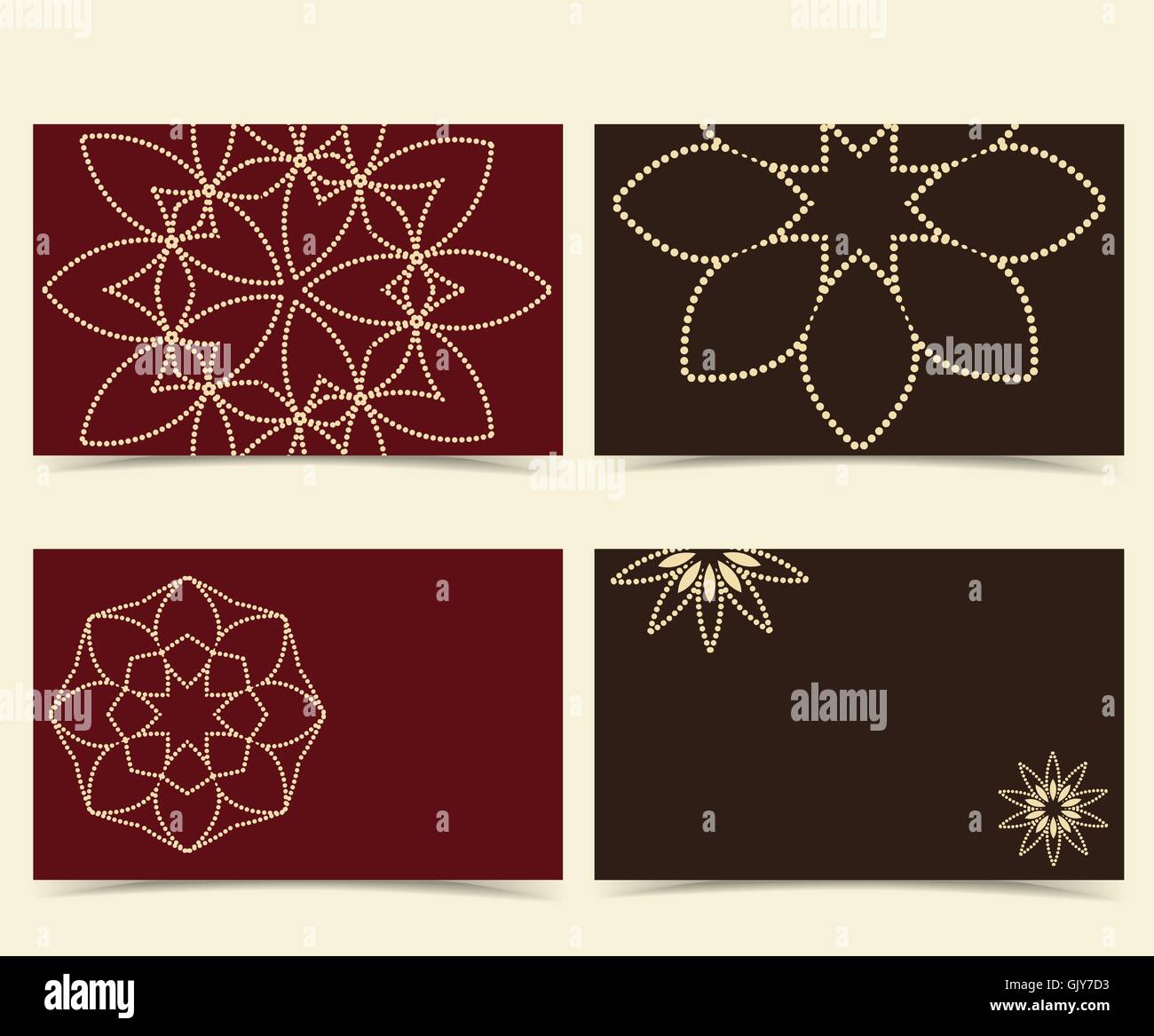 Collection vintage floral silhouette designs hi-res stock photography ...