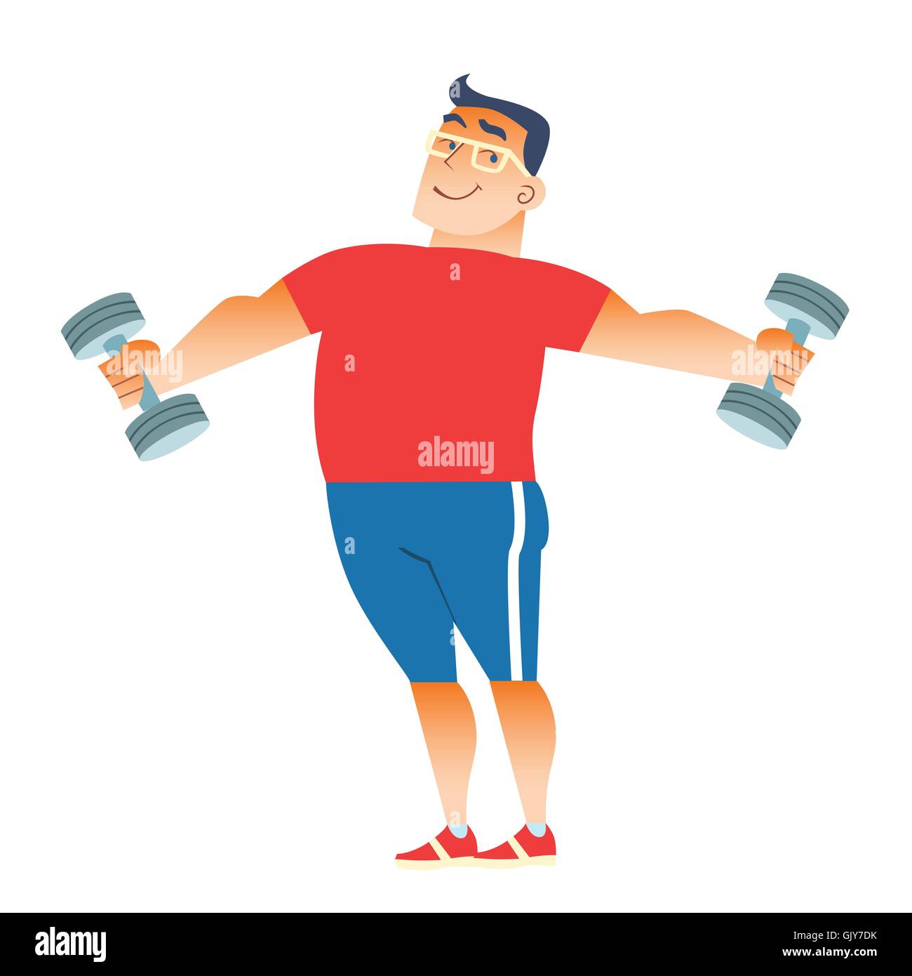 Fat man gym Stock Vector Images - Alamy