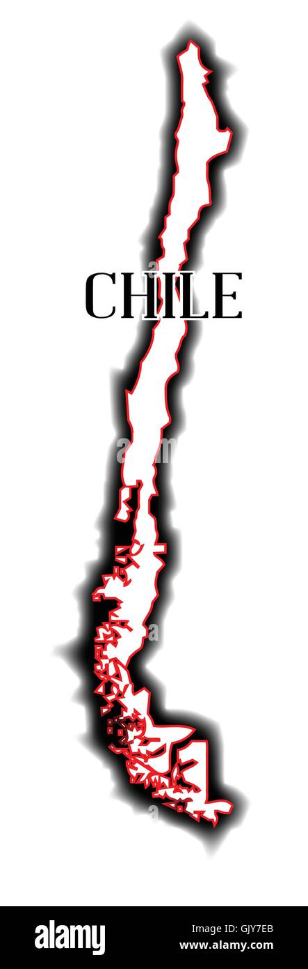 Chile map vector outline hi-res stock photography and images - Alamy