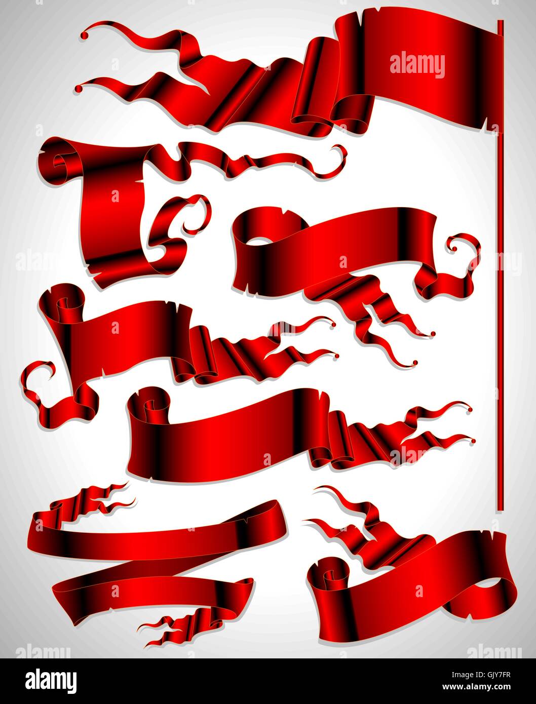 set of red ribbons Stock Vector Image & Art - Alamy