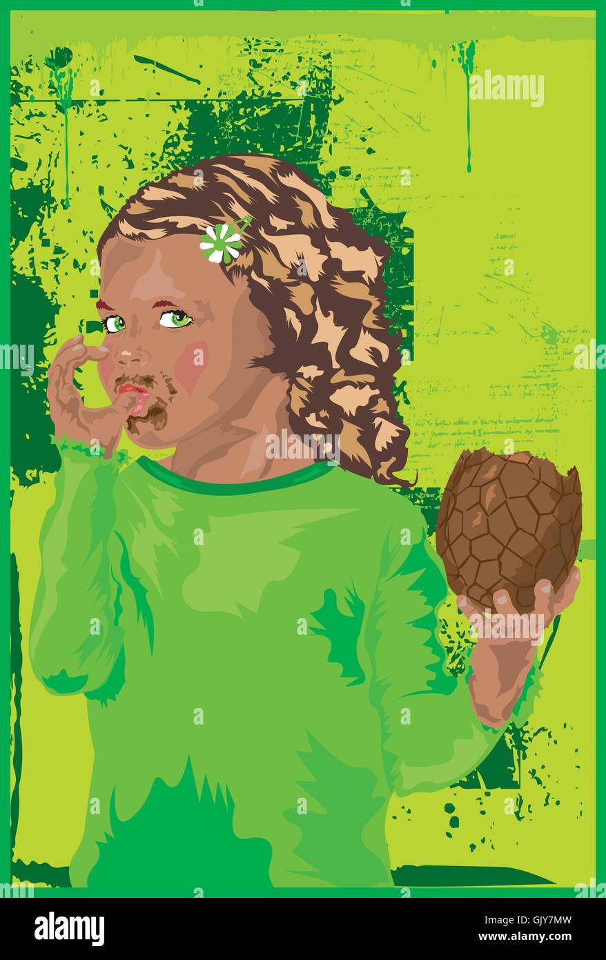 Little Girl Easter Suprise Acid Stock Vector Image & Art - Alamy