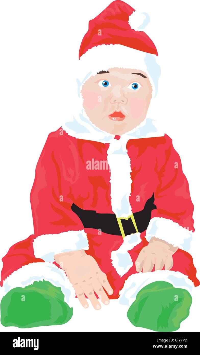 Santa's Little Helper In Red Stock Vector Image & Art - Alamy