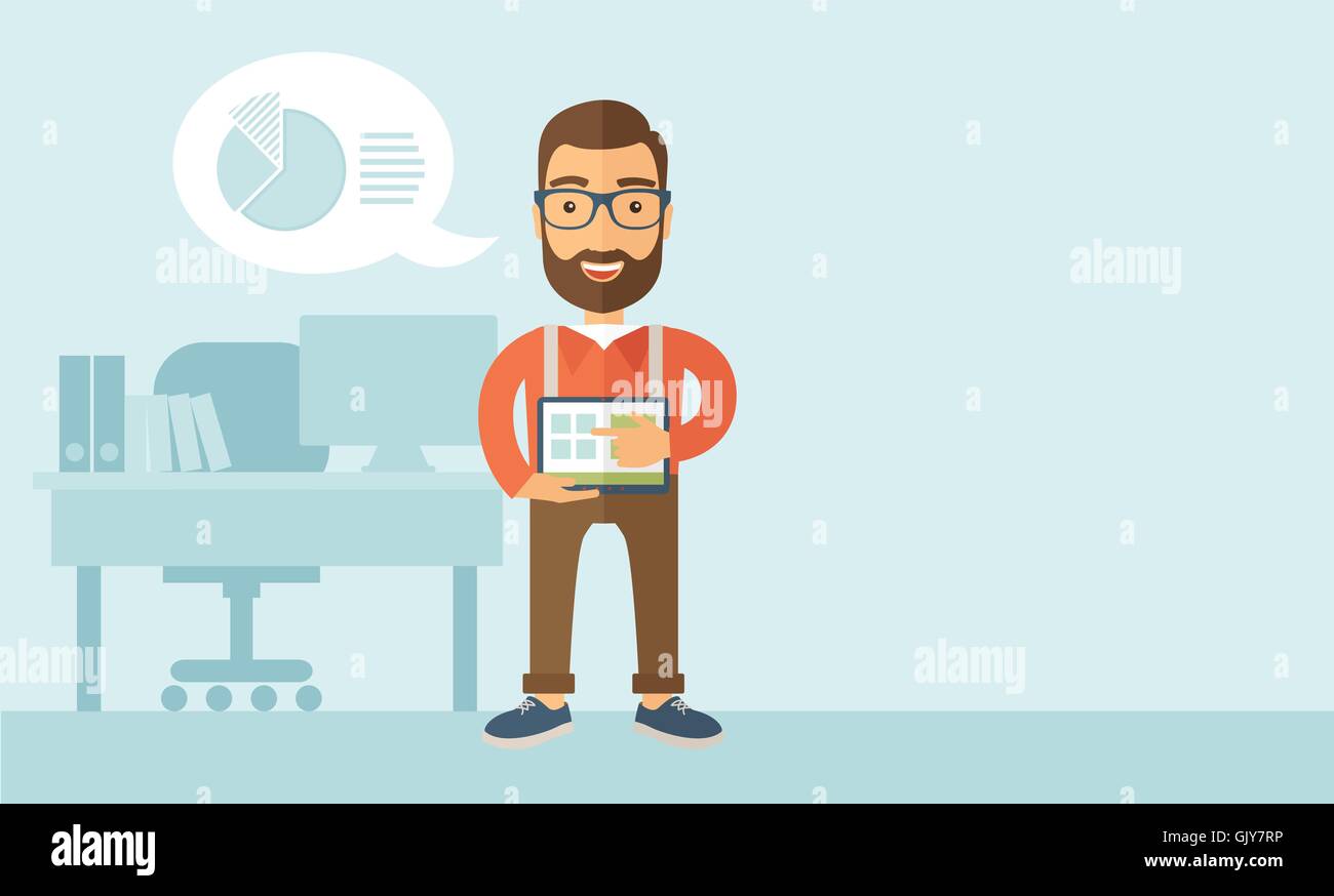 Man, screen, business Stock Vector Images - Alamy