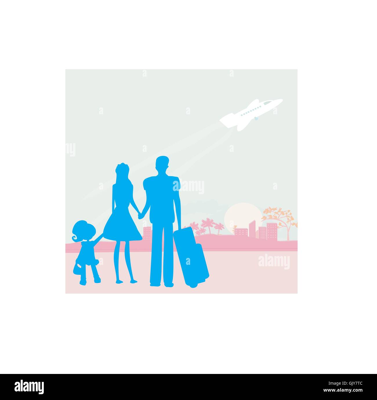 Family suitcases Stock Vector Images - Alamy