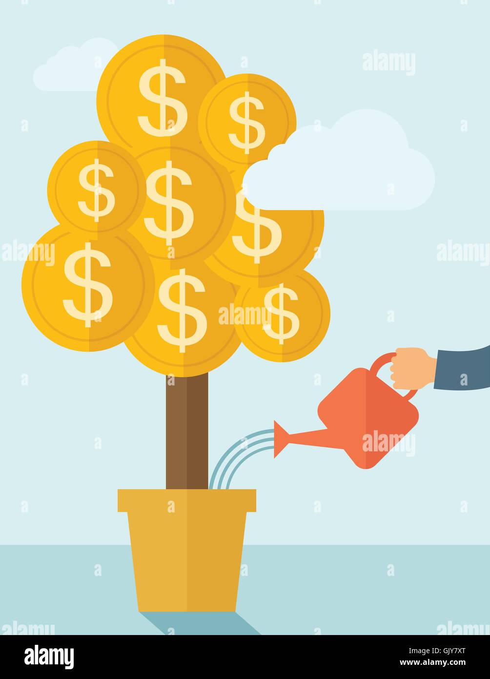 Gold money hand Stock Vector Images - Alamy