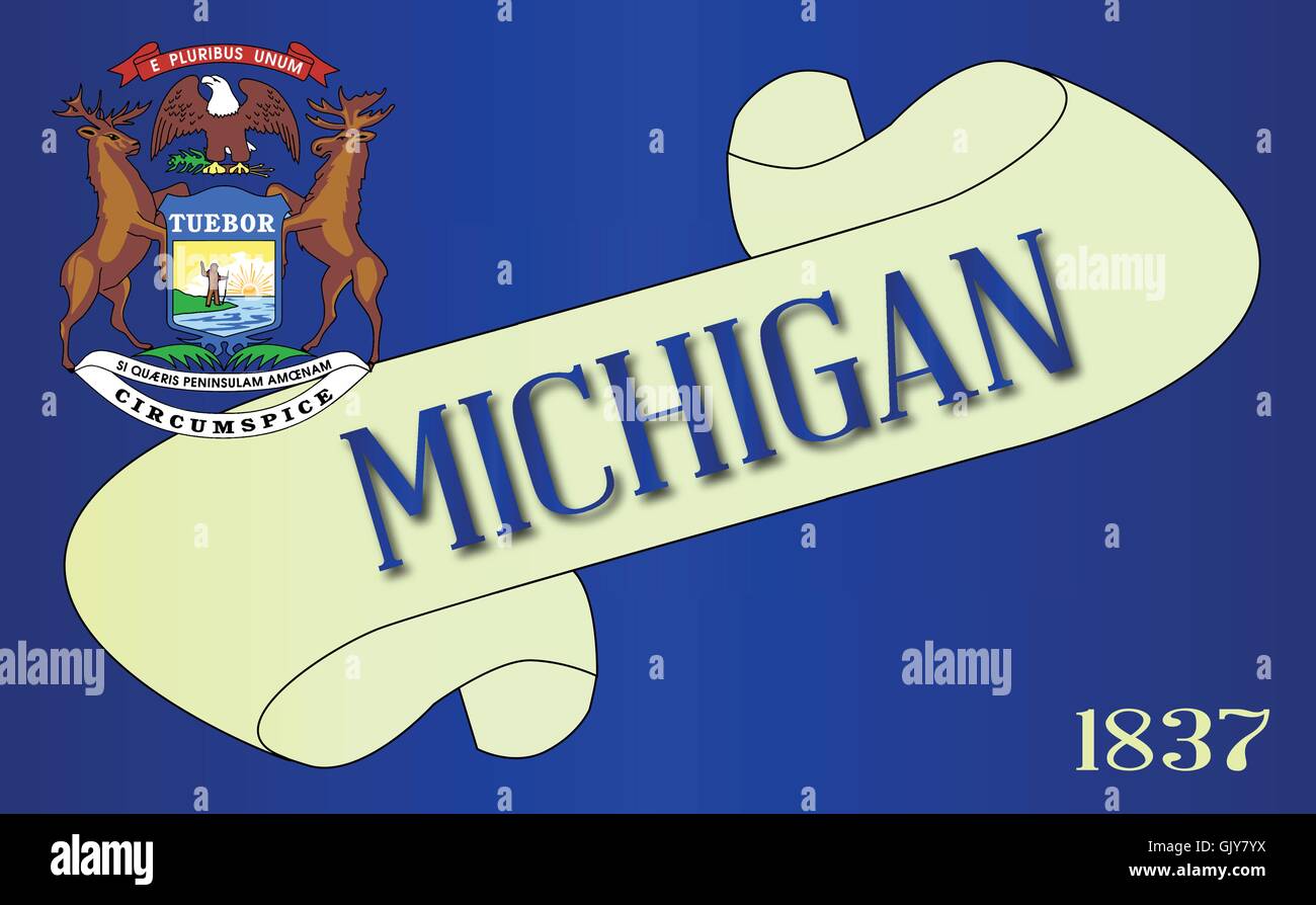 Michigan old flag Stock Vector Images - Alamy