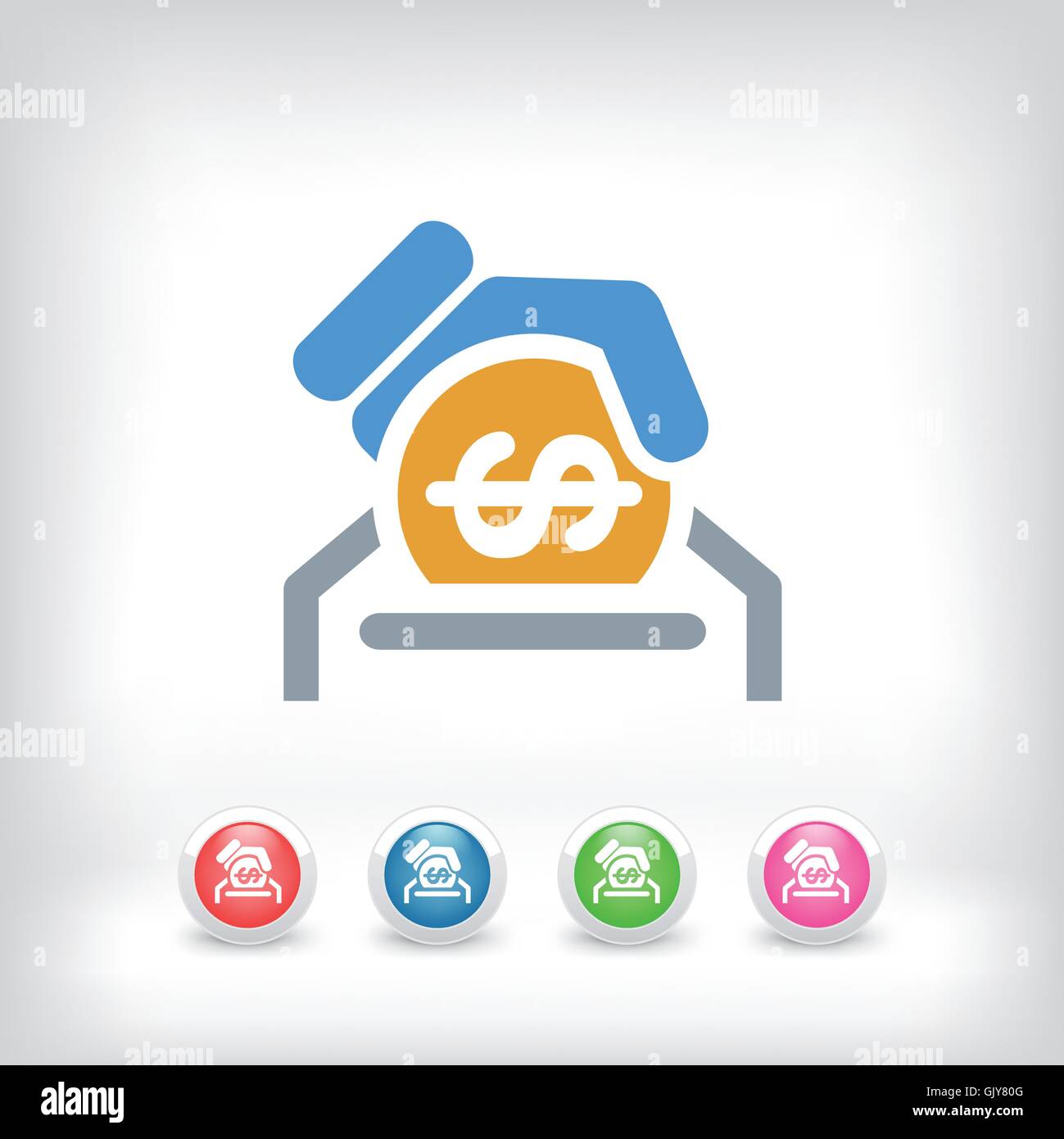 Hand with coin inserting savings Stock Vector Images - Alamy