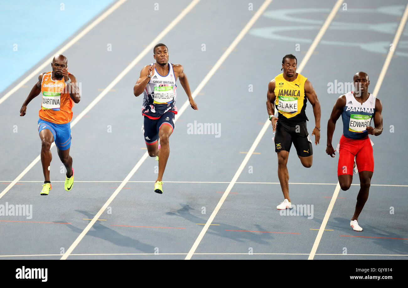 Great Britain's Nethaneel Mitchell-Blake (centre left) and Jamaica's ...