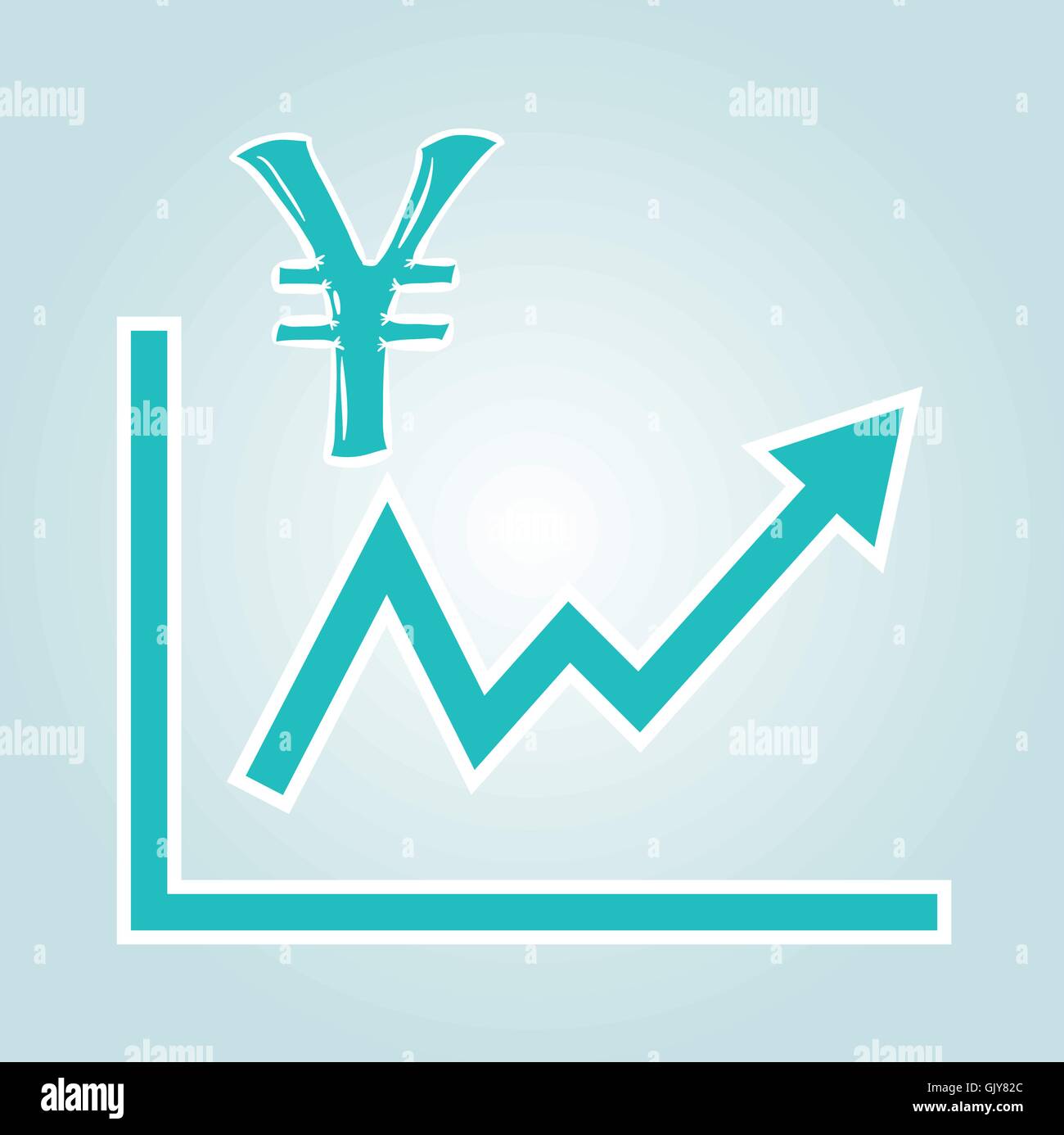 decreasing graph with yen symbol Stock Vector Image & Art - Alamy