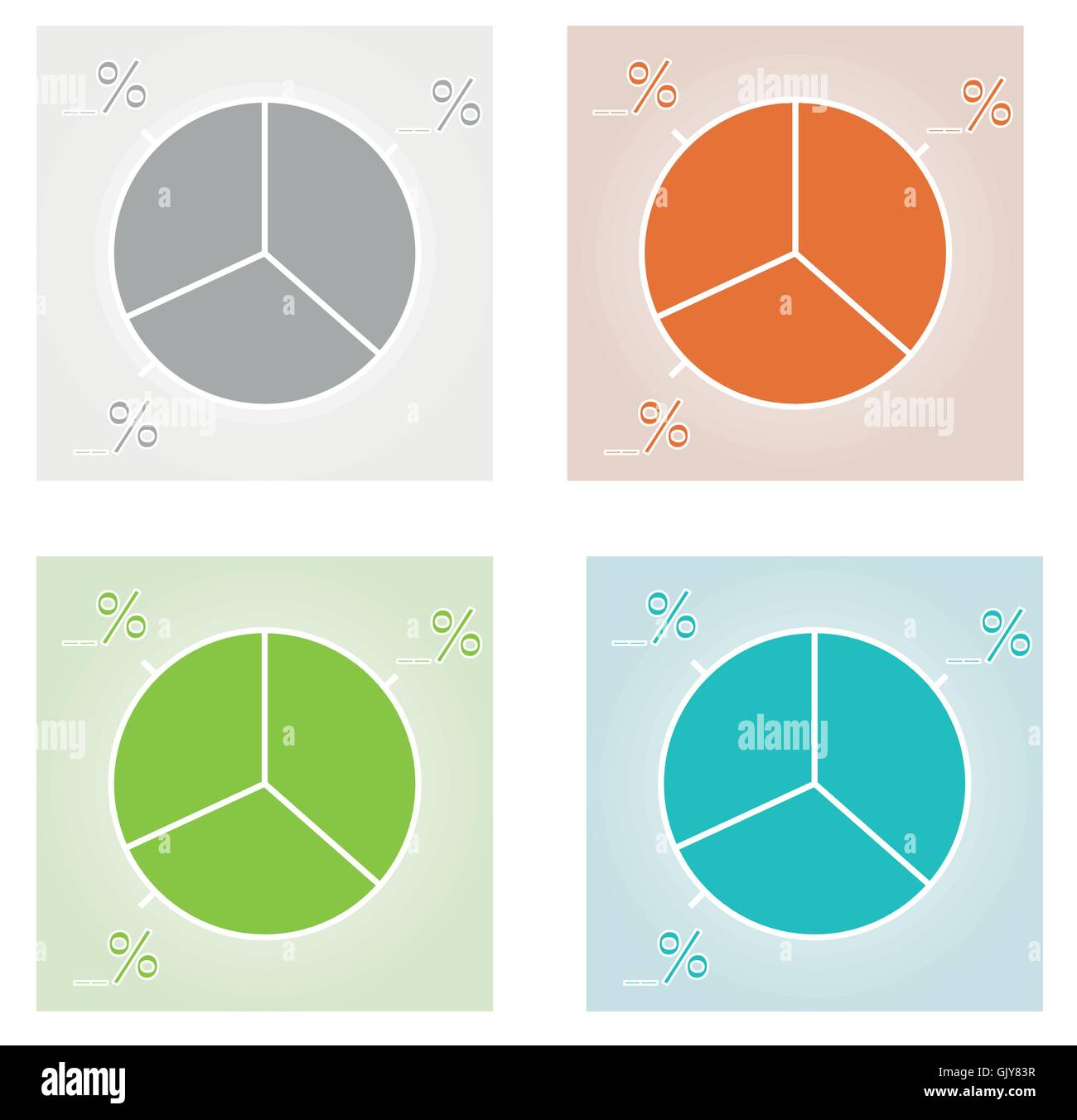 four color pie charts Stock Vector Image & Art - Alamy