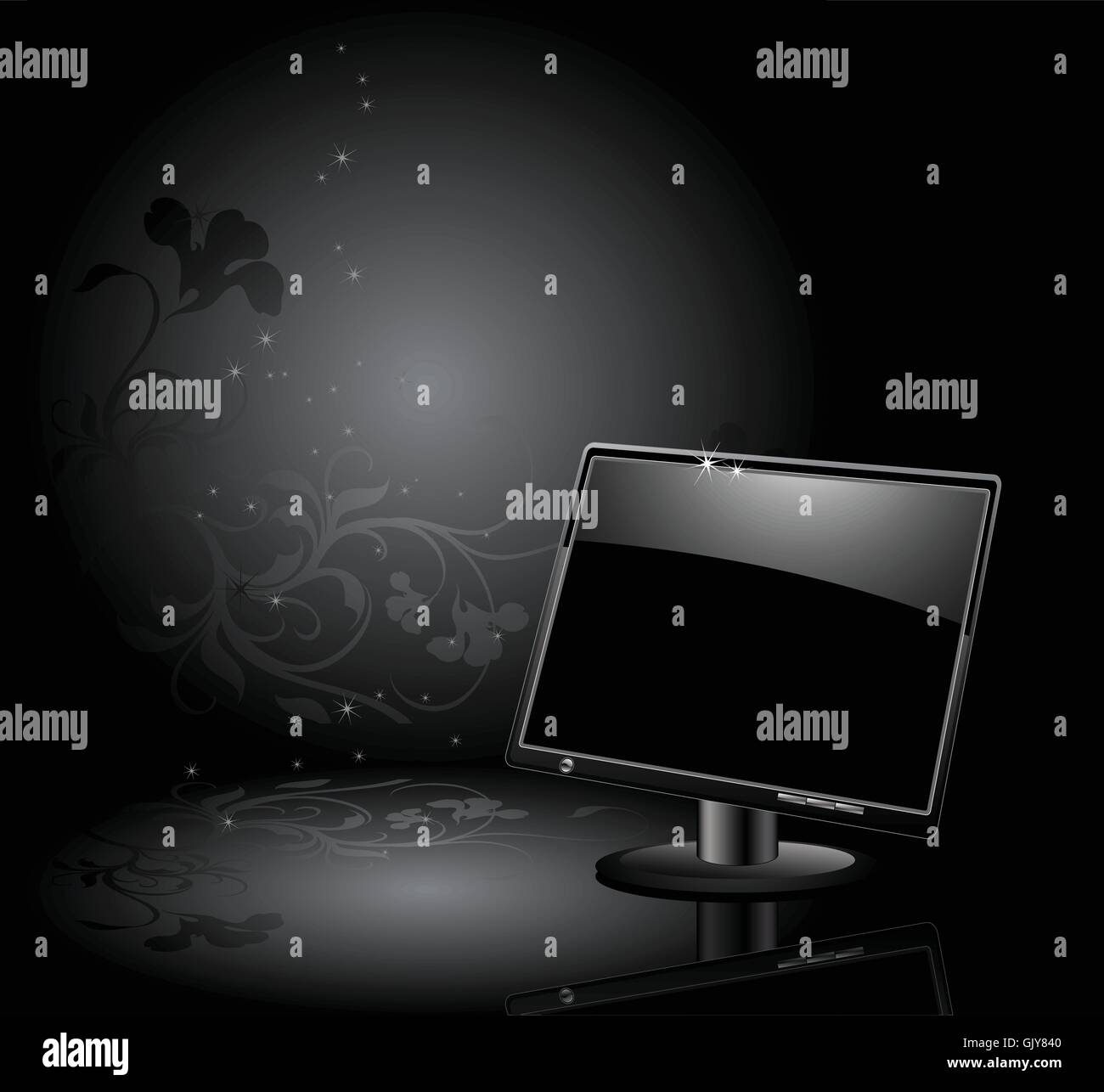 LCD panel with floral background Stock Vector Image & Art - Alamy