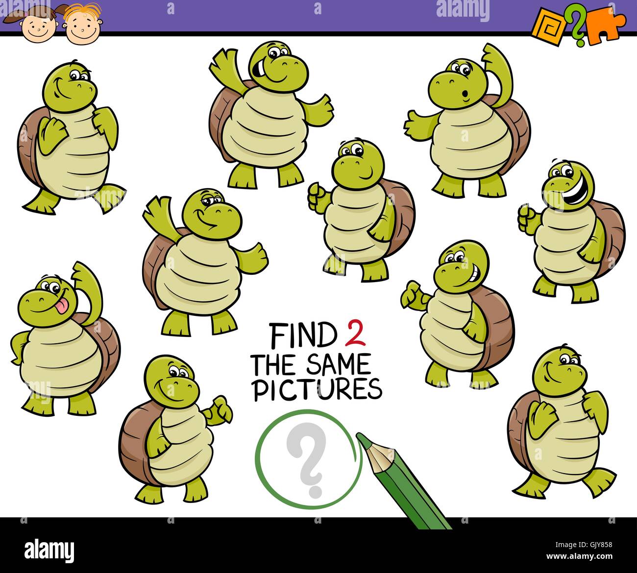 find same picture game cartoon Stock Vector Image & Art - Alamy