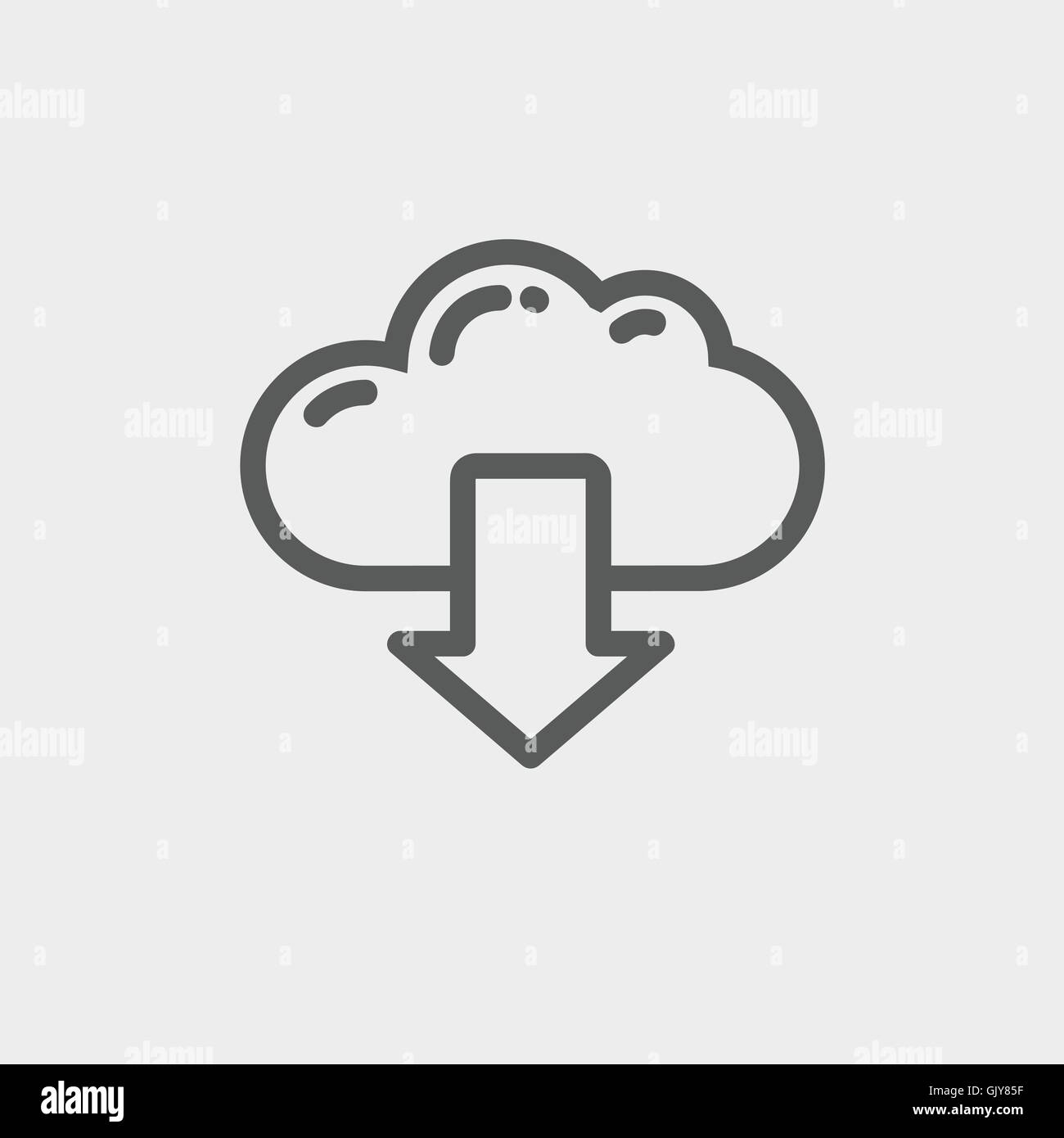 Cloud download icon arrow Black and White Stock Photos & Images - Alamy