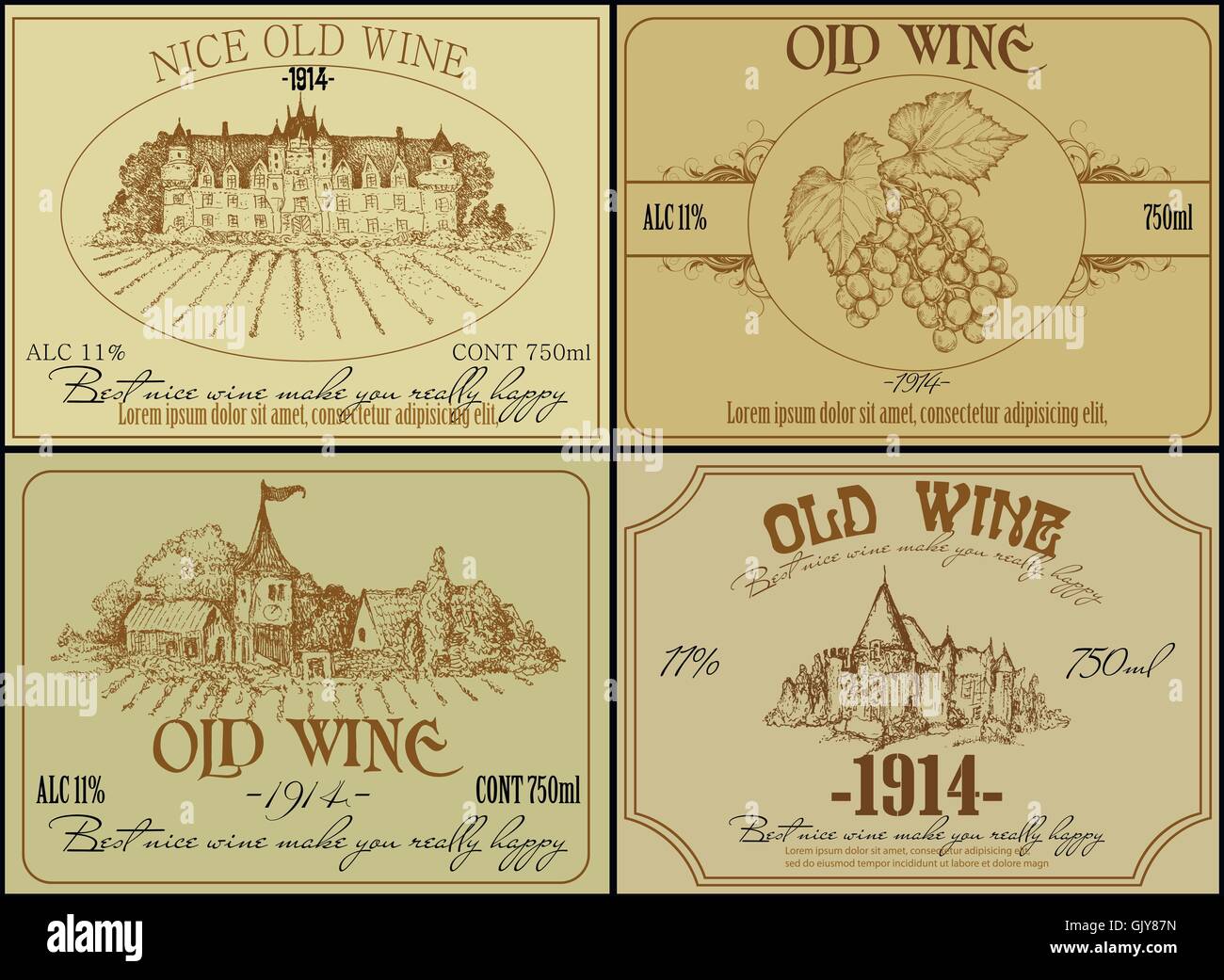 Old wine village Stock Vector Images - Alamy