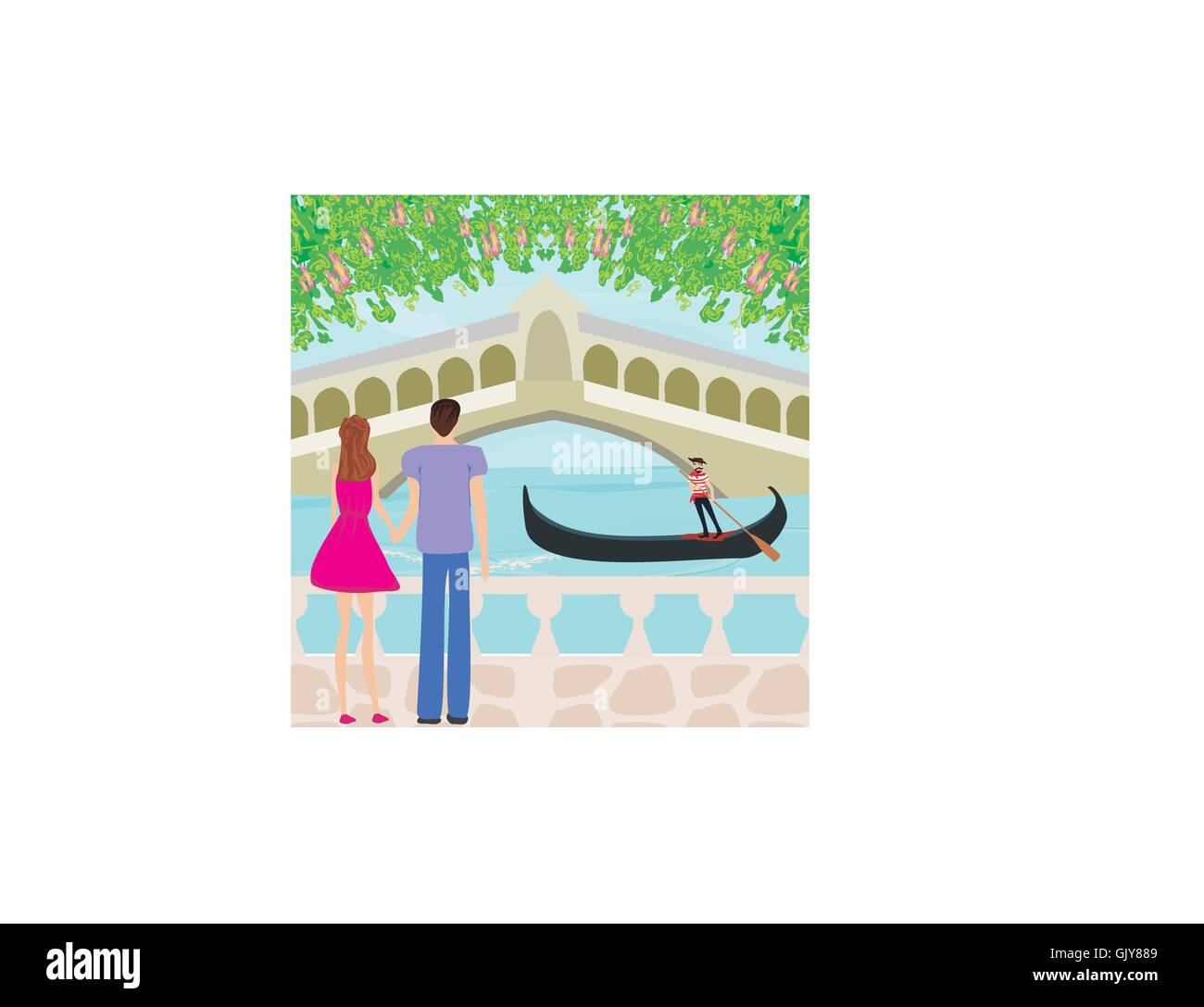 Honeymoon couple travel in Stock Vector Images - Alamy