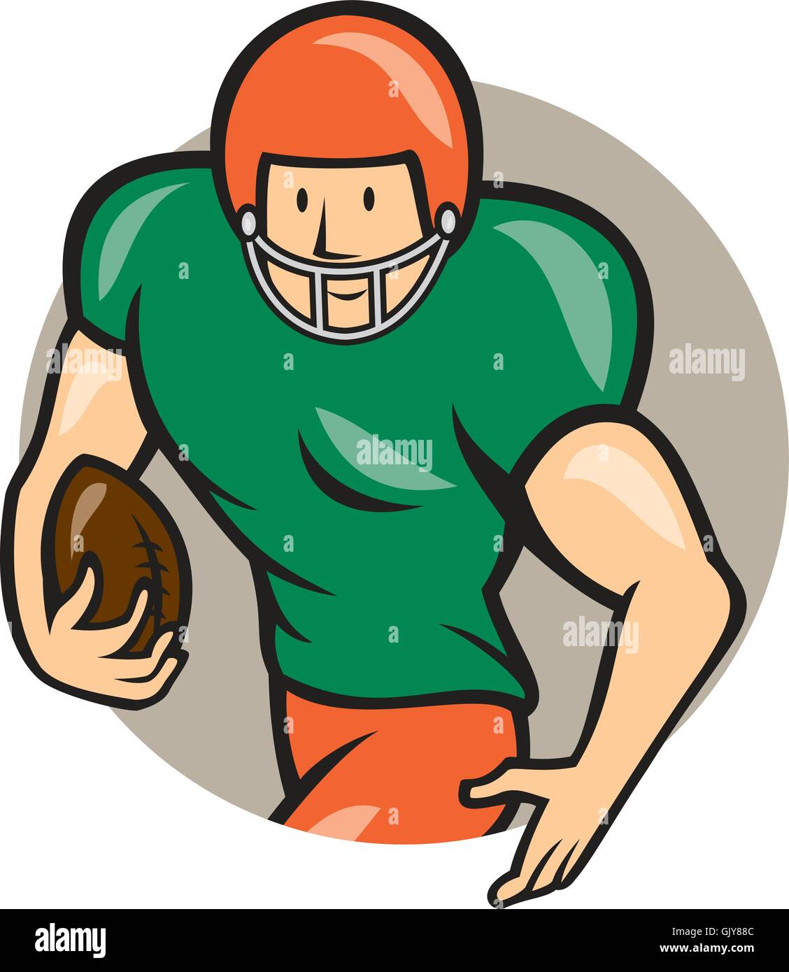 American Football Running Back Circle Cartoon Stock Vector Image & Art ...