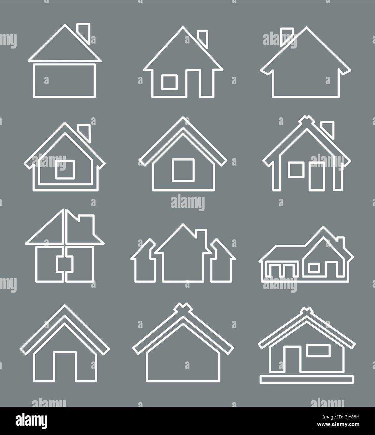 Outline house Stock Vector Images - Alamy