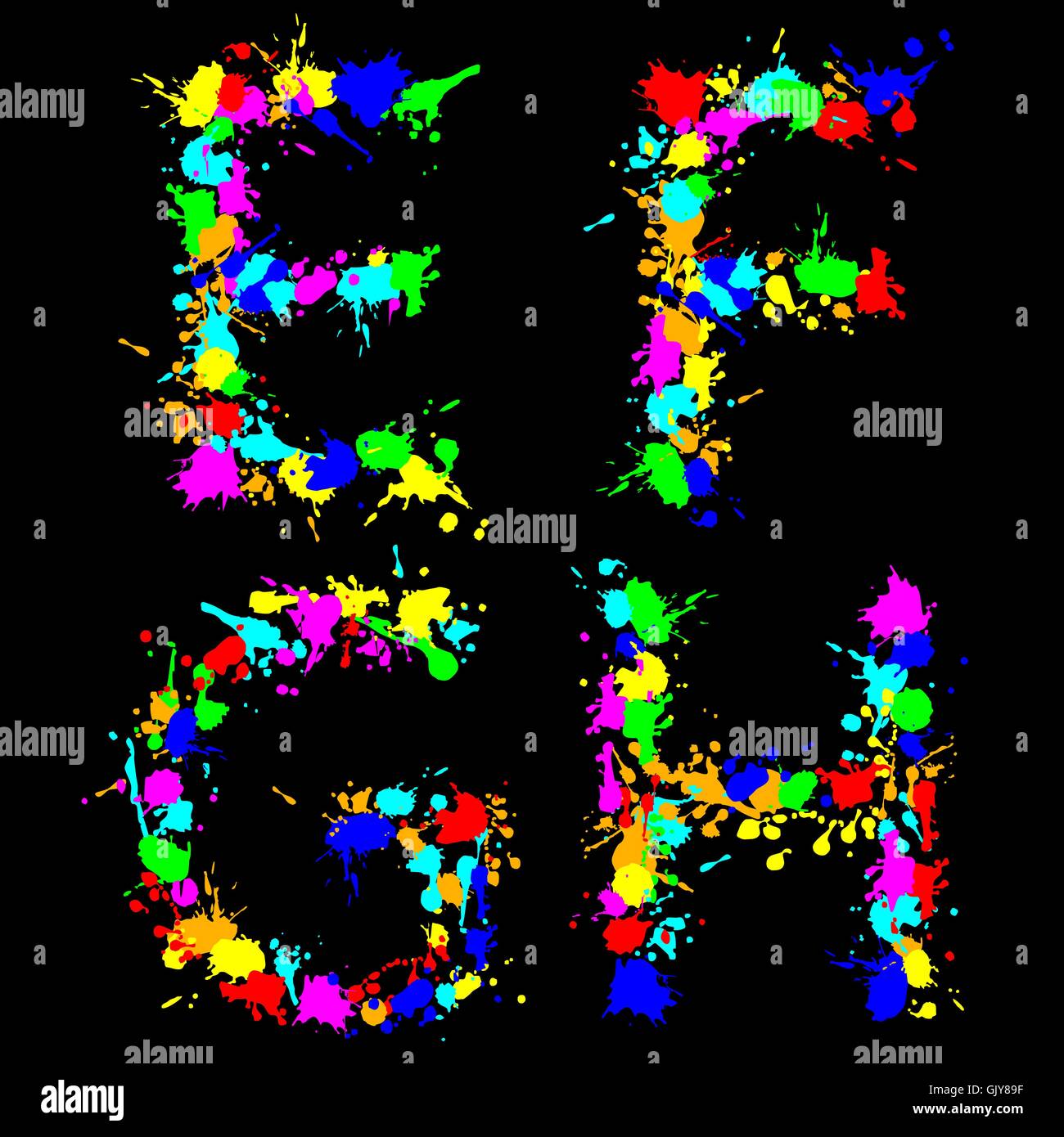 alphabet color drops Stock Vector Image & Art - Alamy