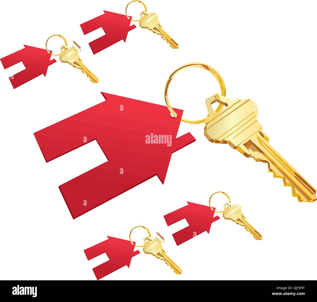 House Keys Red & Gold Stock Vector Image & Art - Alamy