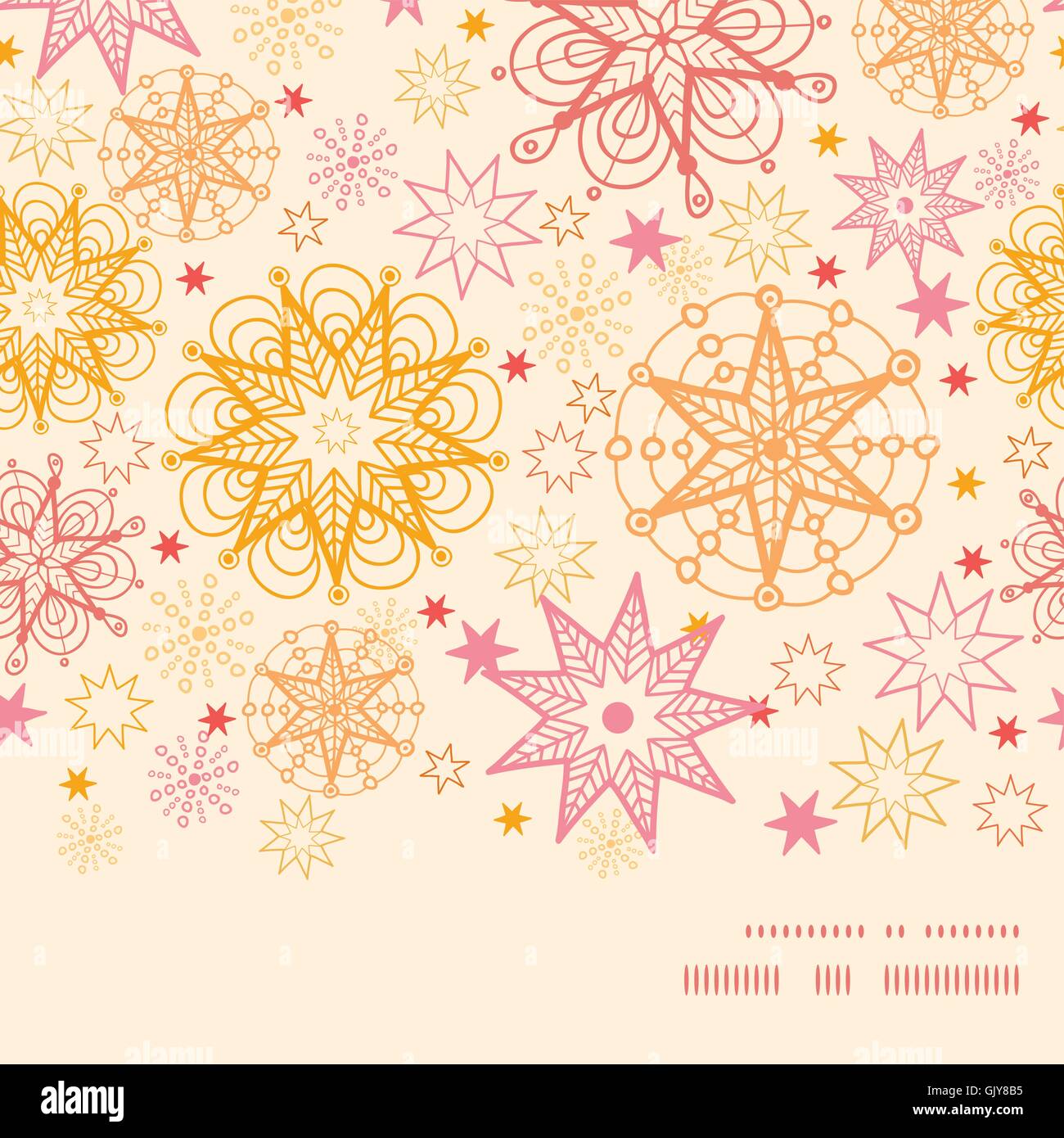 Vector Warm Stars Horizontal Frame Seamless Pattern Background Stock ...
