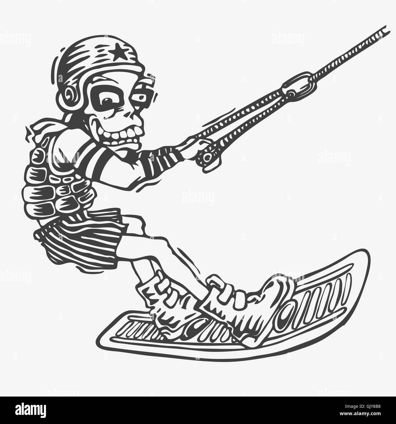 wakeboarder in helmet and life jacket Stock Vector Image & Art - Alamy