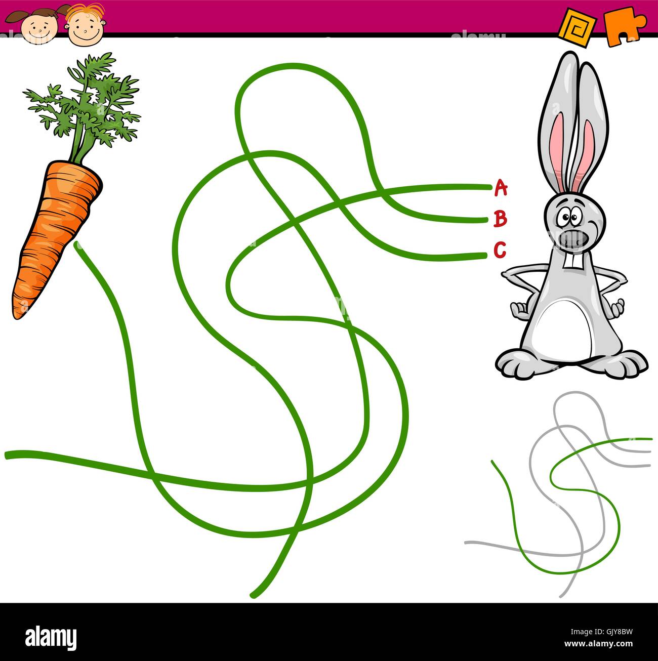 Game rabbit maze find Stock Vector Images - Alamy