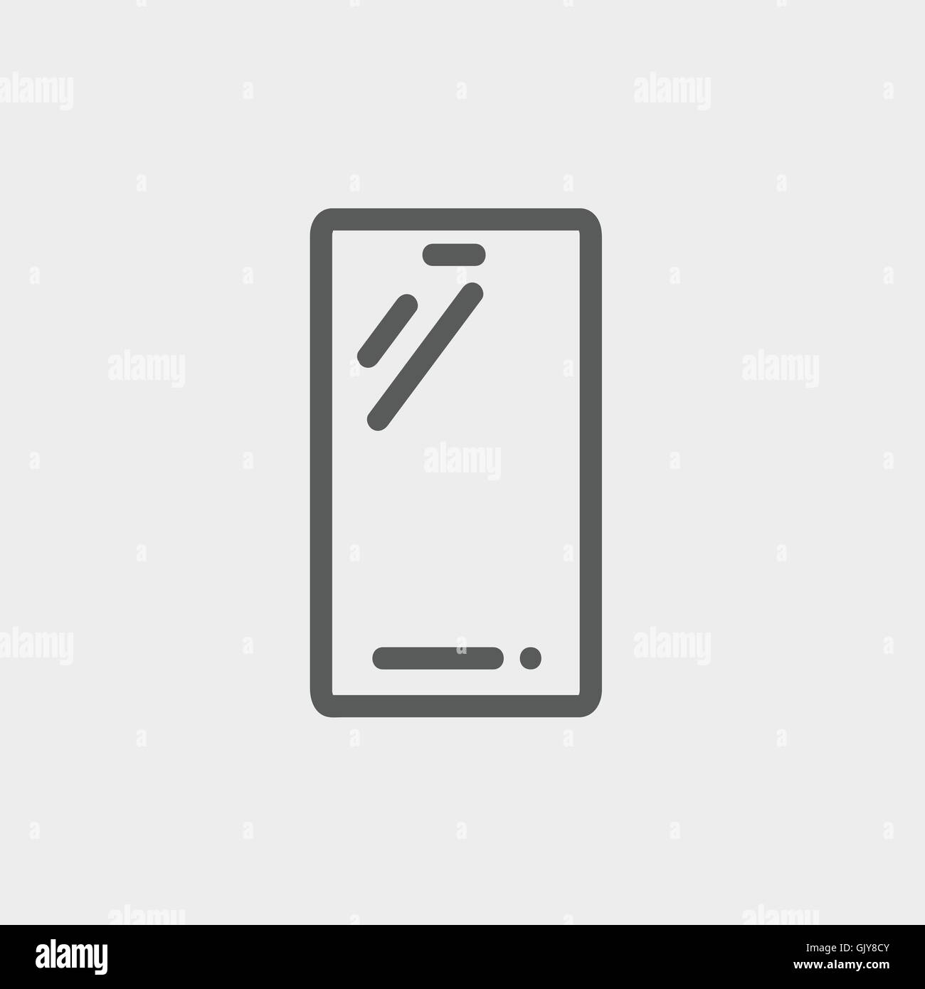 Mobile phone linear icon Black and White Stock Photos & Images - Alamy