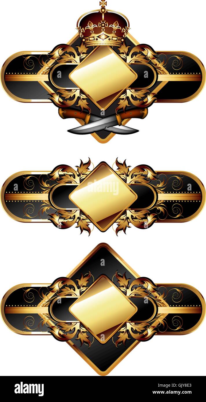 set of ornamental golden labels Stock Vector Image & Art - Alamy