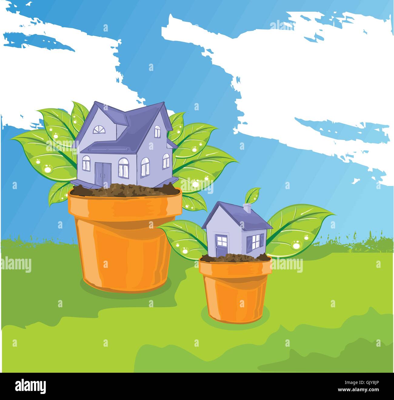 Growing a House Stock Vector Image & Art - Alamy