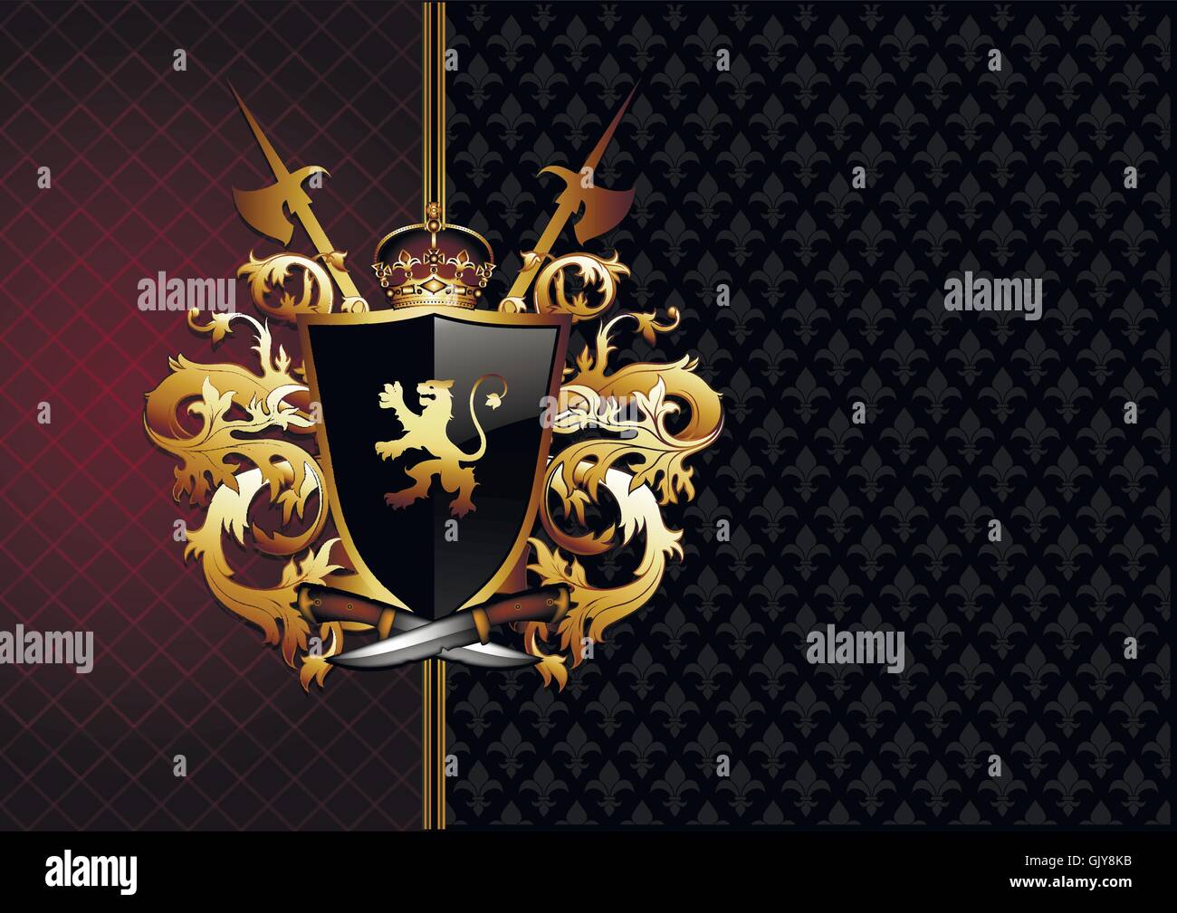ornate frame with shield Stock Vector Image & Art - Alamy