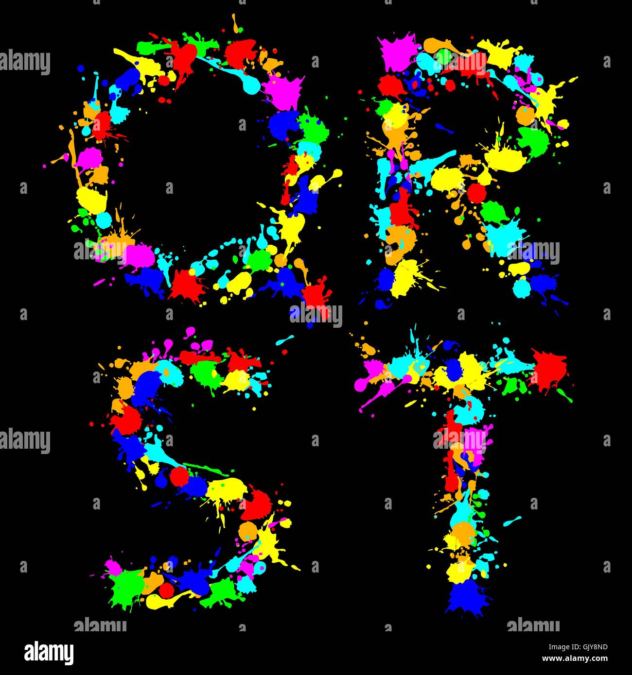 alphabet color drops Stock Vector Image & Art - Alamy