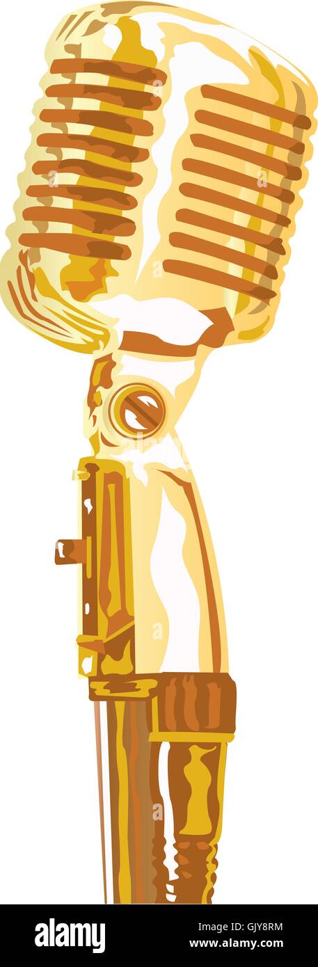 Gold microphone hi-res stock photography and images - Alamy